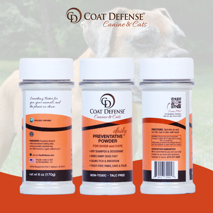 Daily Preventative Powder for Dogs | Stink & Itch Relief Dry Shampoo