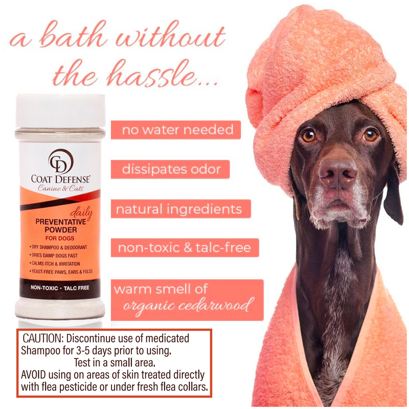Daily Preventative Powder for Dogs | Stink & Itch Relief Dry Shampoo