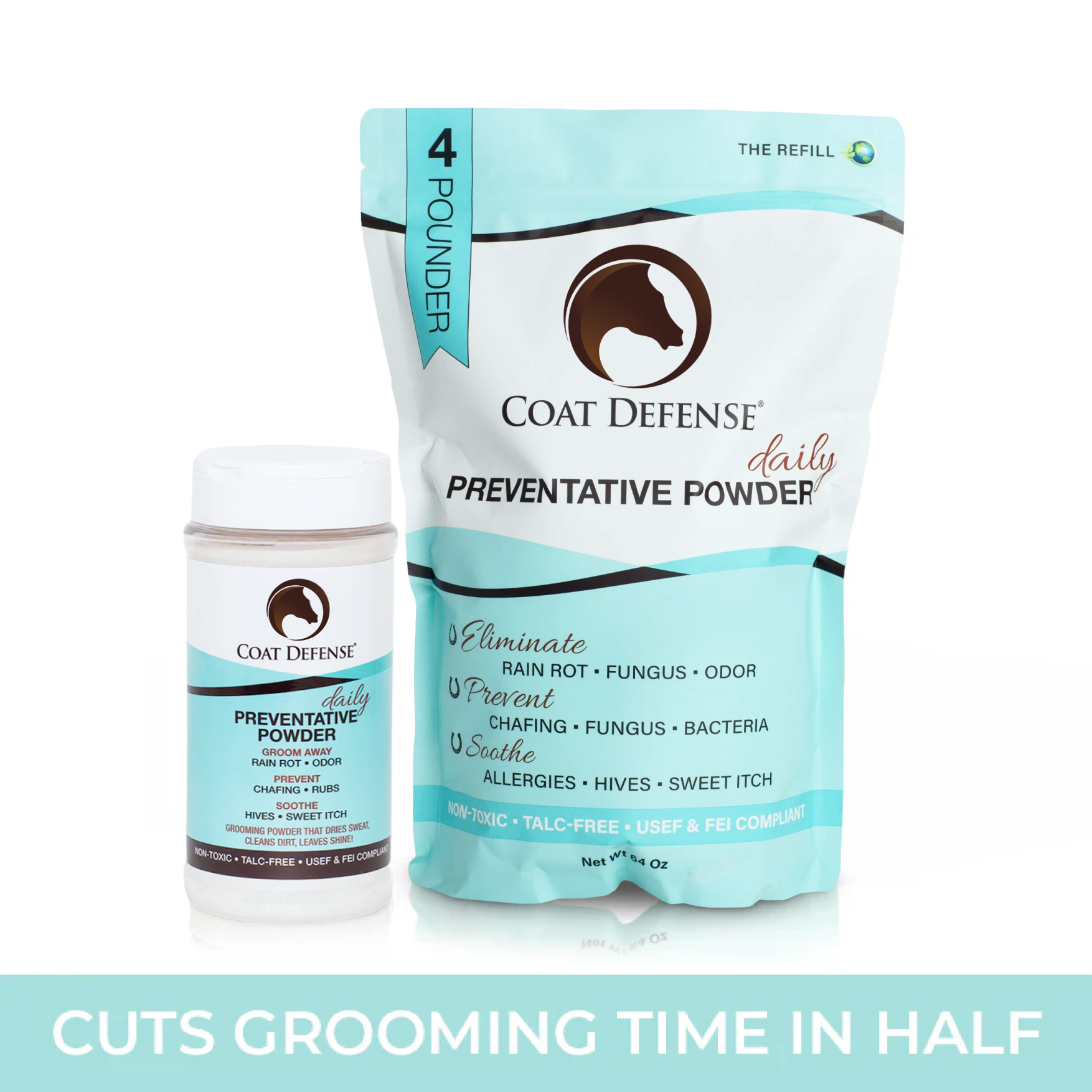 Coat Defense | Happy Herd Bundle for Horses| Refillable Powder Set