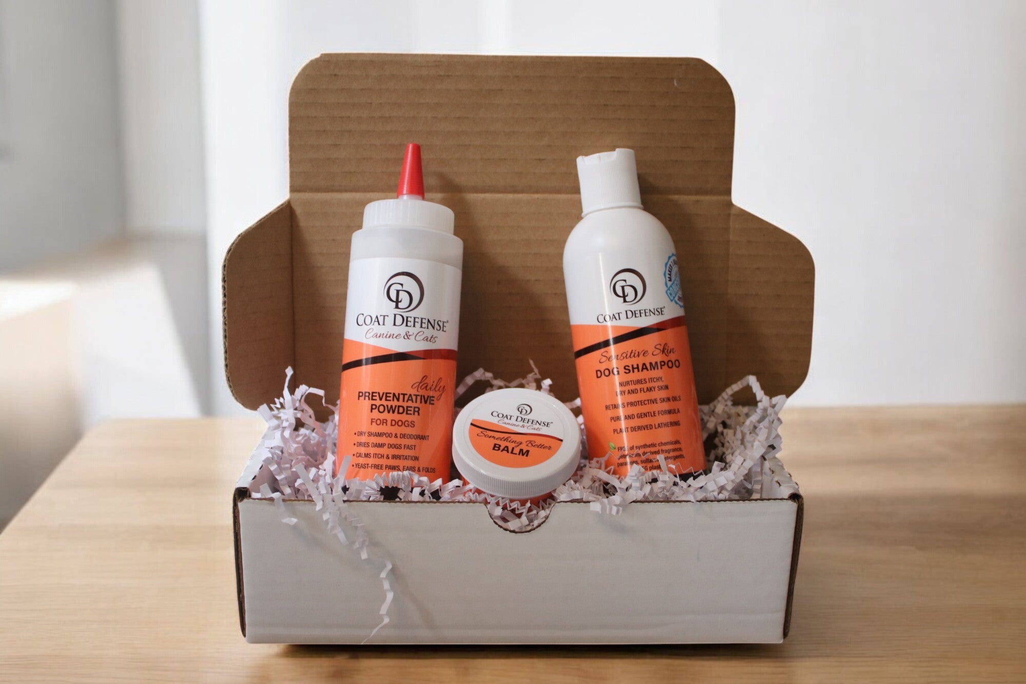 Coat Defense | The Perfect Gift Trio | Dog Itch Powder, Balm, & Shampoo