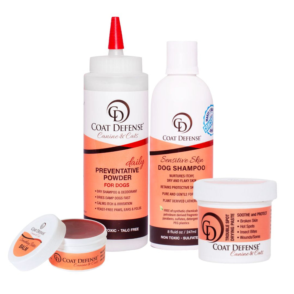 Coat Defense | Nose to Toes Bundle | Dog Itch Powder, Paste, Balm ...