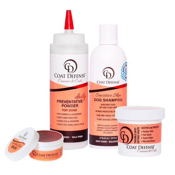 Coat Defense | Nose to Toes Bundle | Dog Itch Powder, Paste, Balm ...