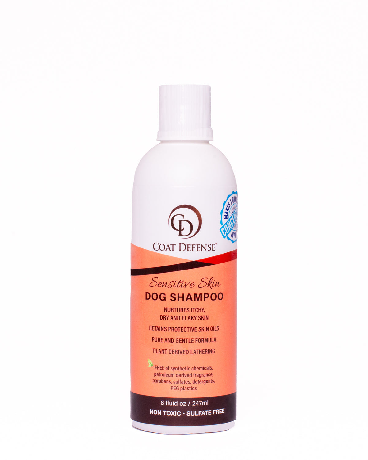 Coat Defense Sensitive Skin Dog Shampoo Concentrate - 8oz | Calms Itchy ...
